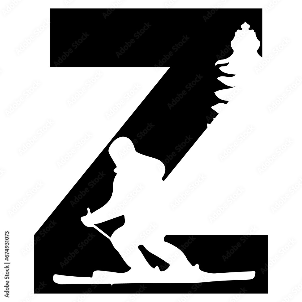 Skiing font alphabet SVG png, ski svg png, skiing svg png, ski font ...