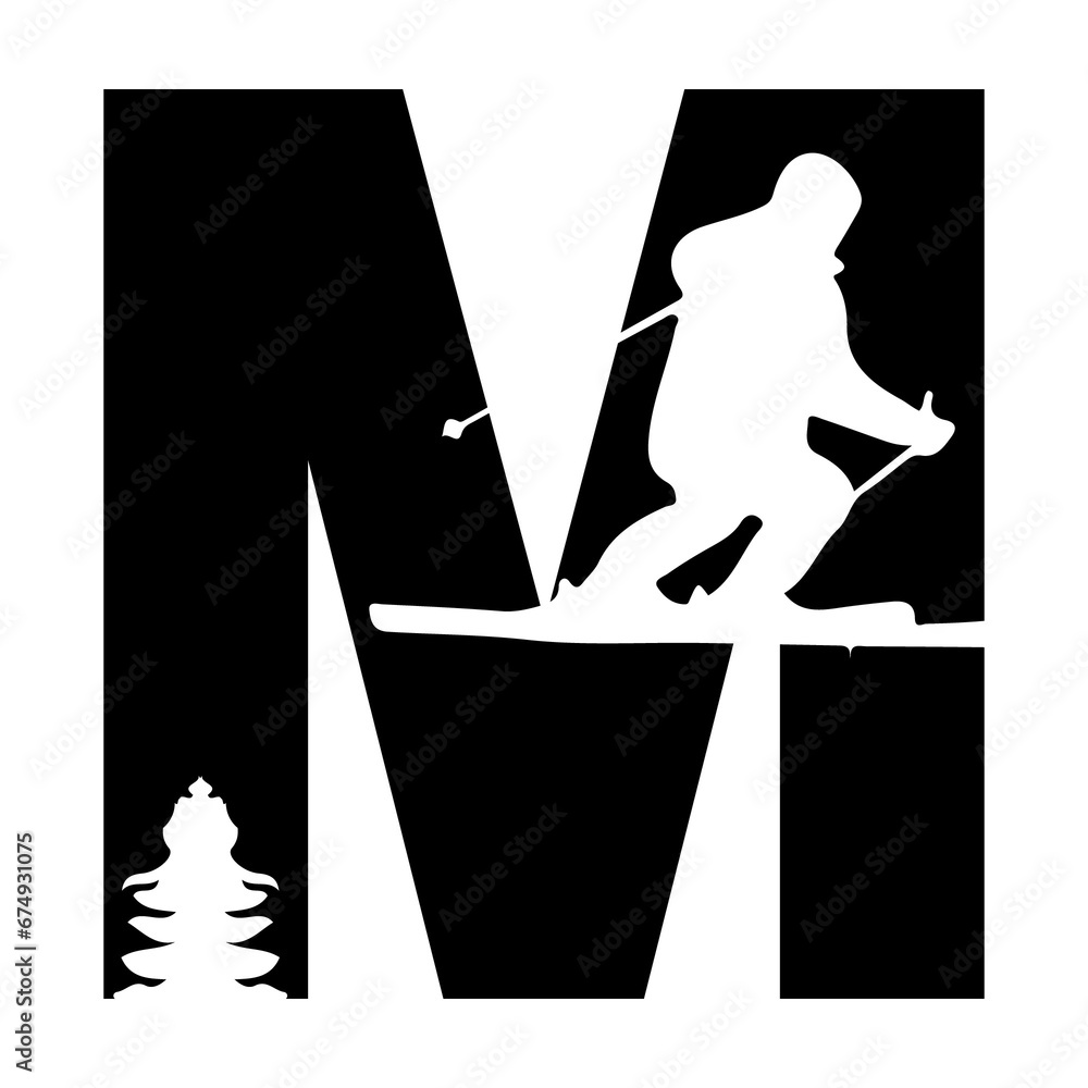 Skiing font alphabet SVG png, ski svg png, skiing svg png, ski font ...