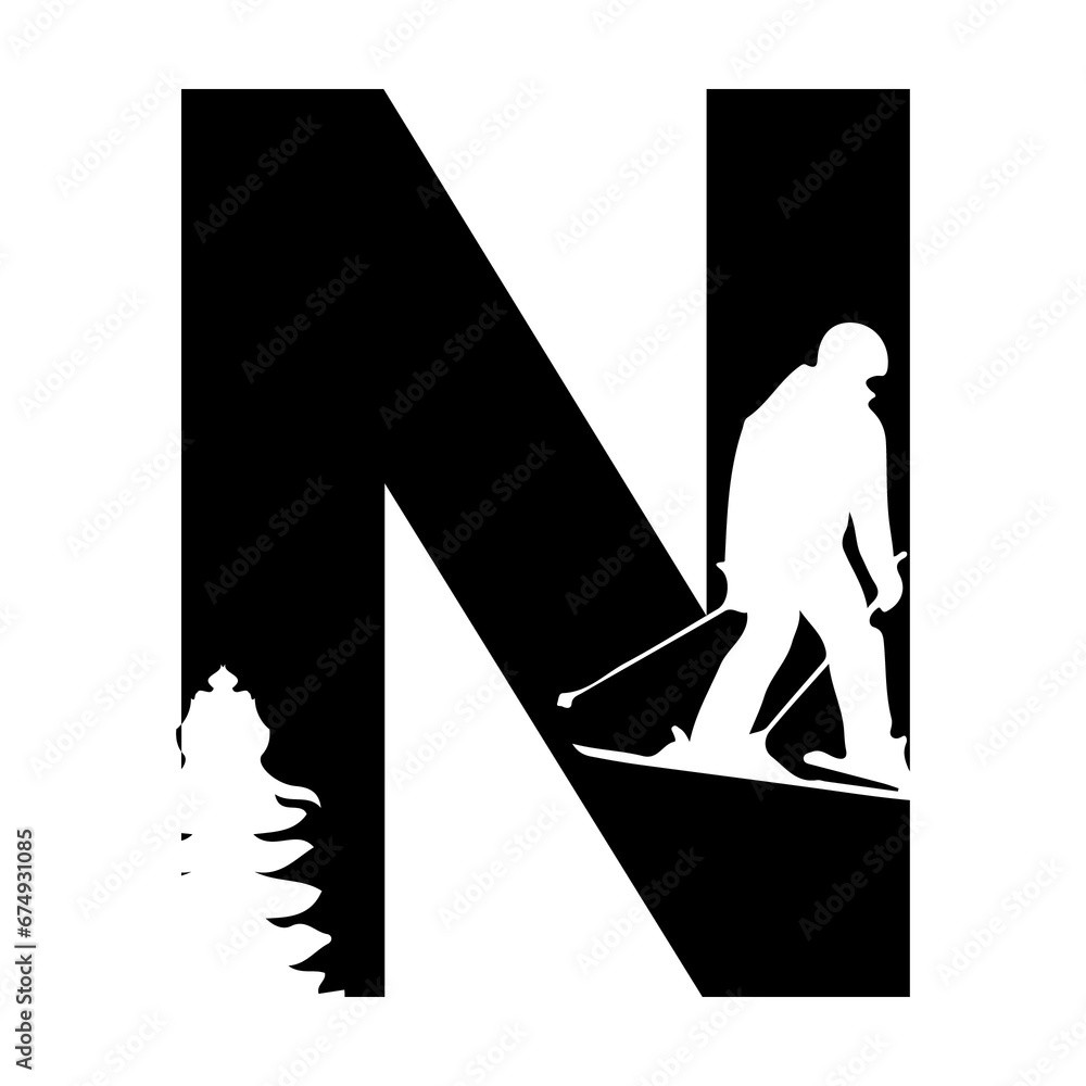 Skiing font alphabet SVG png, ski svg png, skiing svg png, ski font ...