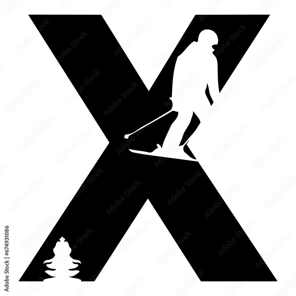 Skiing font alphabet SVG png, ski svg png, skiing svg png, ski font ...