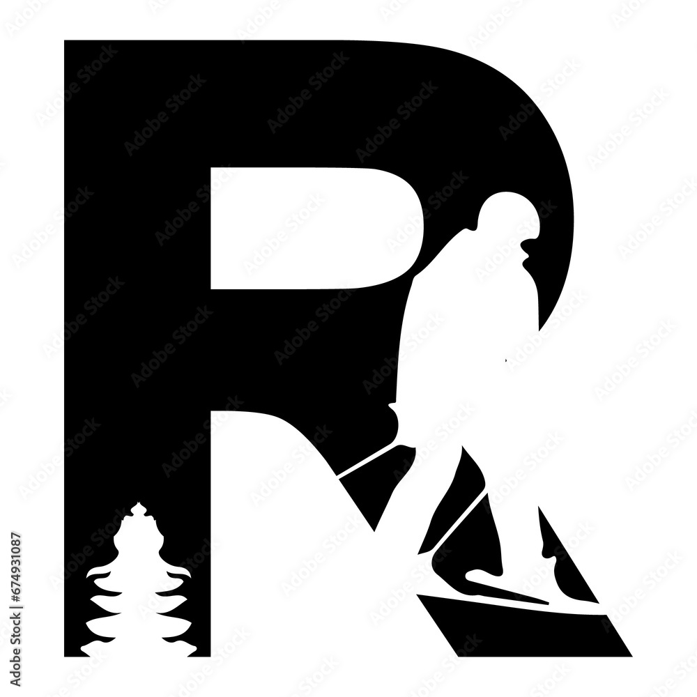 Skiing font alphabet SVG png, ski svg png, skiing svg png, ski font ...