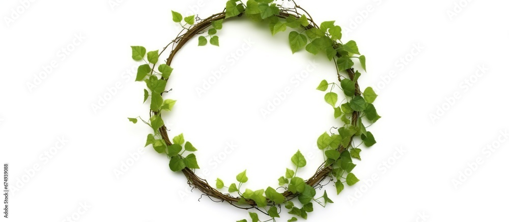 circular vine at the roots. Bush grape or three-leaved wild vine ...