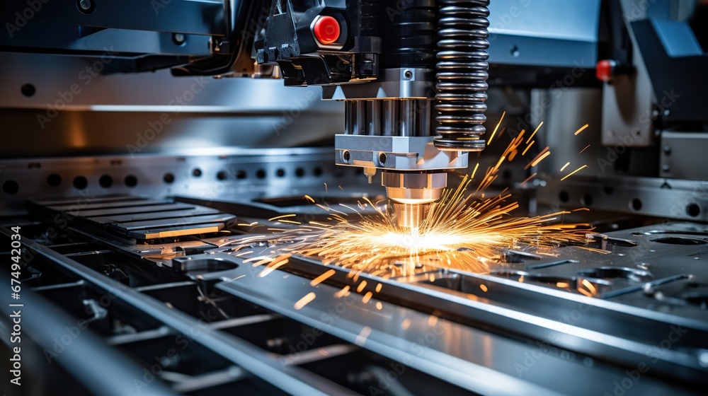 CNC Laser cutting of metal, modern industrial technology Making ...
