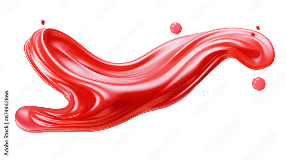 red paint liquid splash isolated against transparent background Stock ...