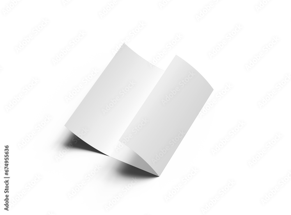 Blank Tri fold letter size brochure render on transparent background ...