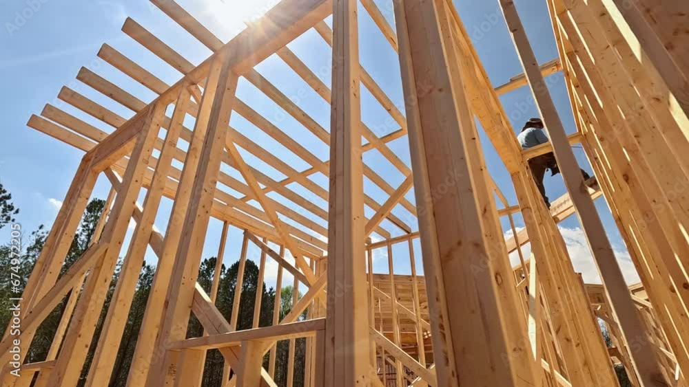 Framing beam provides structural support layout of joists to new built ...