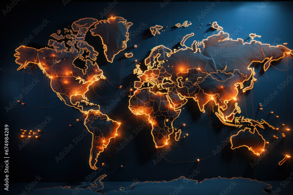 A world map with arrows connecting countries to show the flow of ...