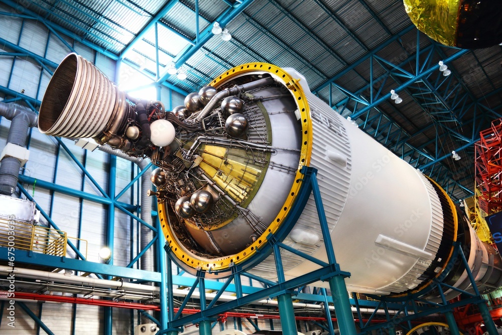 Saturn V stages in Cape Canaveral Orlando Florida USA Stock Photo ...