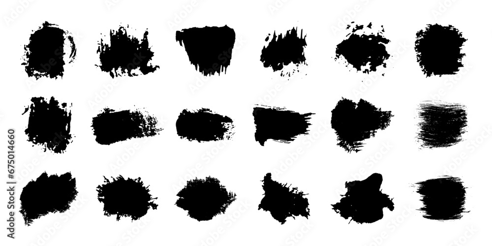 Paint ink splatter, stains set. Splash of paints with drops. High level ...