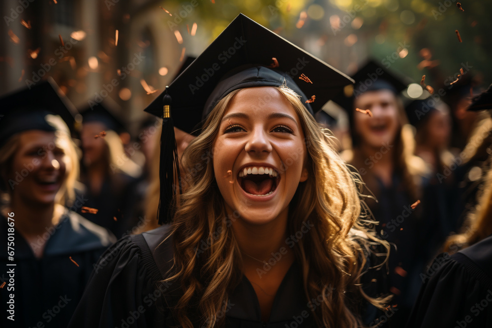 Graduation Student Commencement University Degree Concept. Stock Photo ...