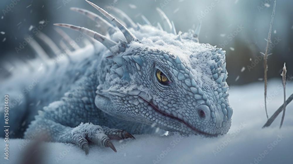 AI generated illustration of a monster-like t-rex dinosaur standing in ...