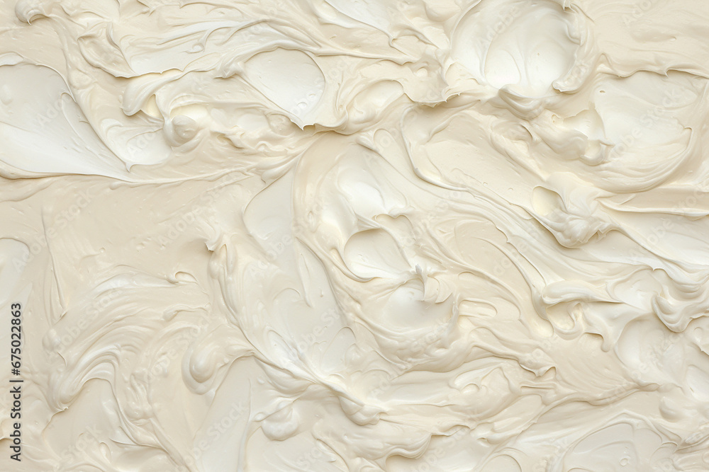 Close up detail of milk vanilla white creamy ice cream surface and ...
