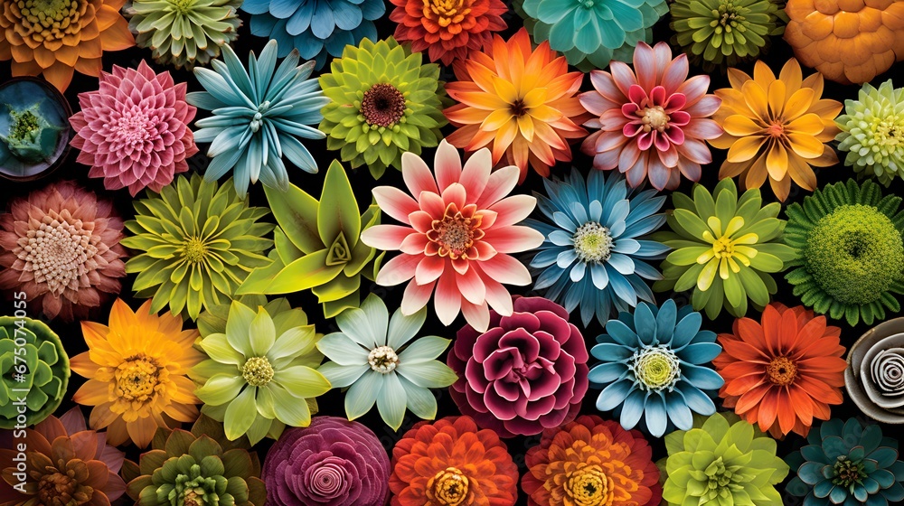 several different types of flowers in multiple colors and sizes of ...