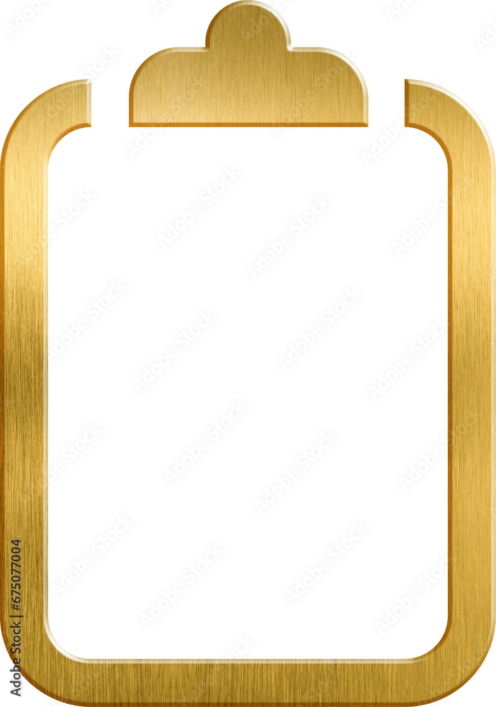 Golden icon document clipboard paper write sheet text correction word ...