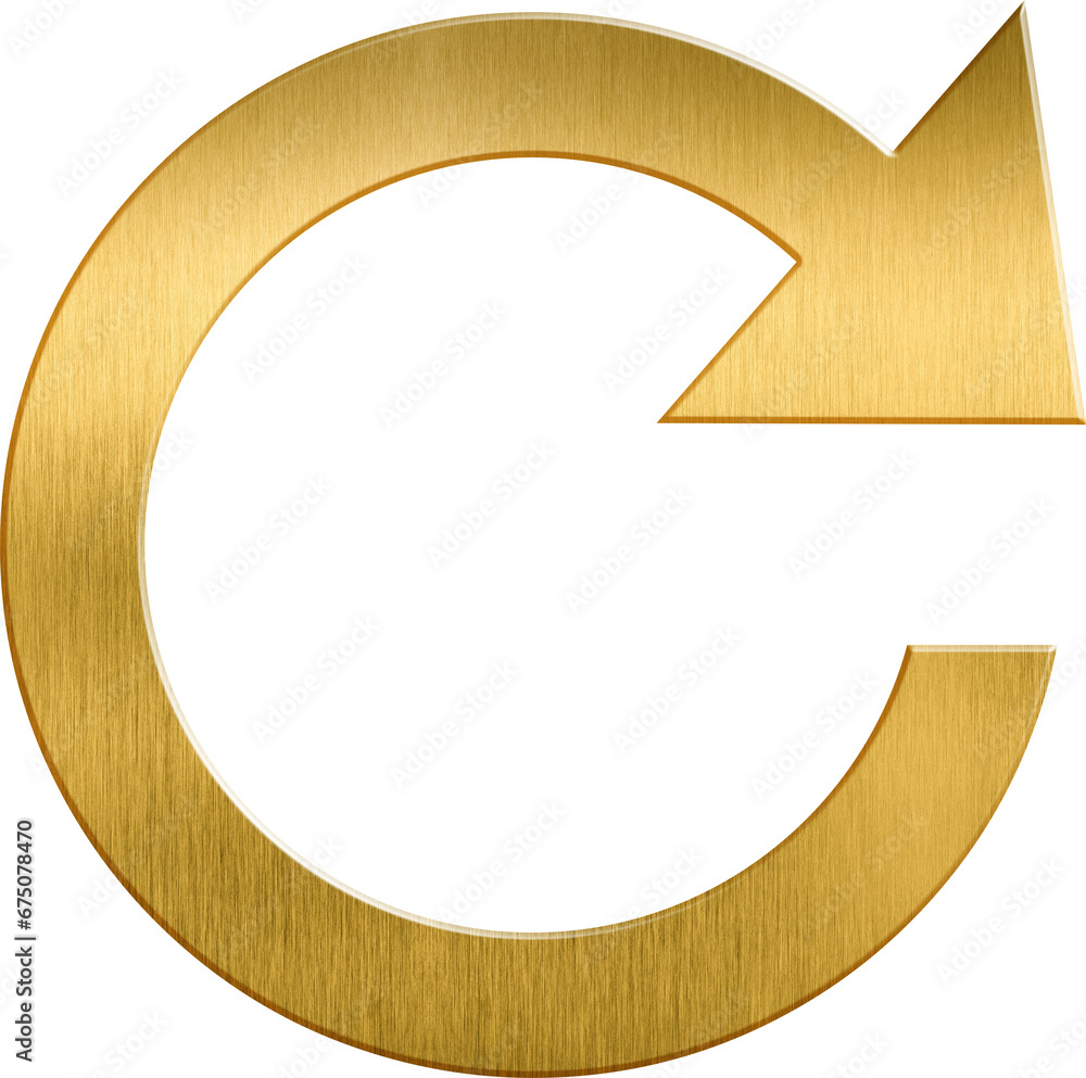 Golden icon refresh repeat renew rotate arrow exchange change sync swap ...