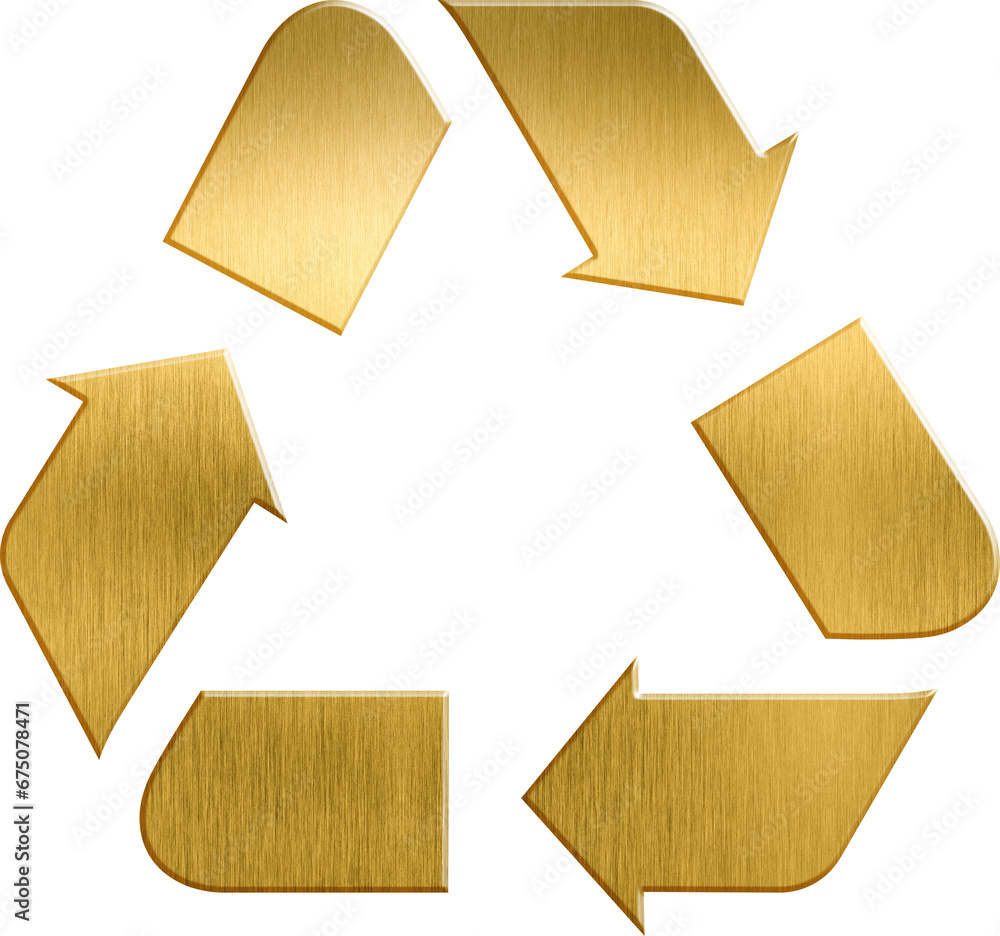 Golden icon 3 arrows recycle icon recycle logo recycle symbol recycle ...