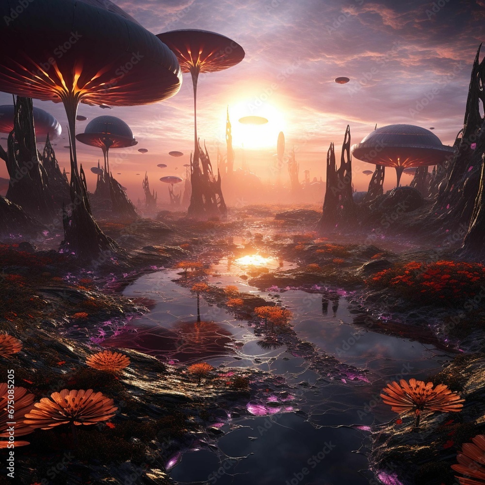 AI generated illustration of a scenic landscape featuring anomalous ...