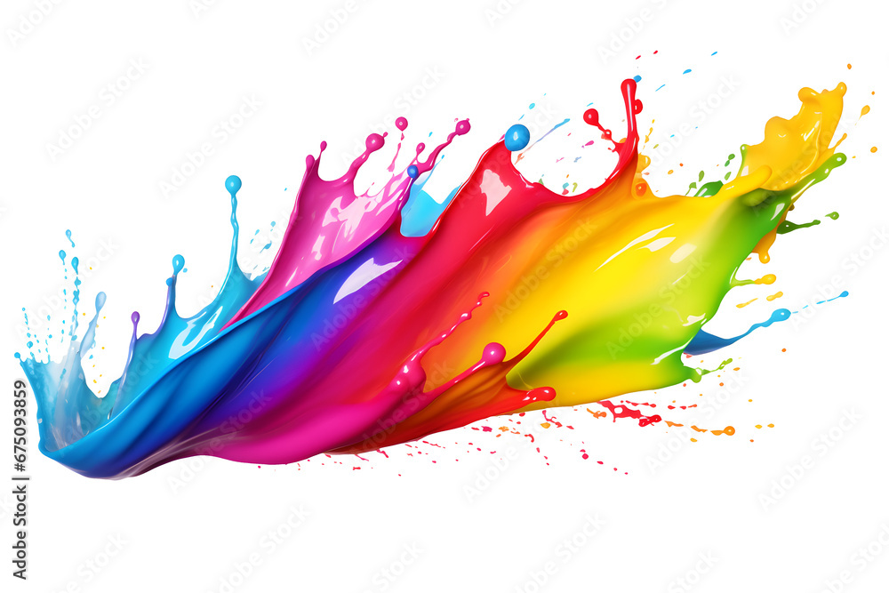 rainbow paint splash isolated on transparent background - colourful ...