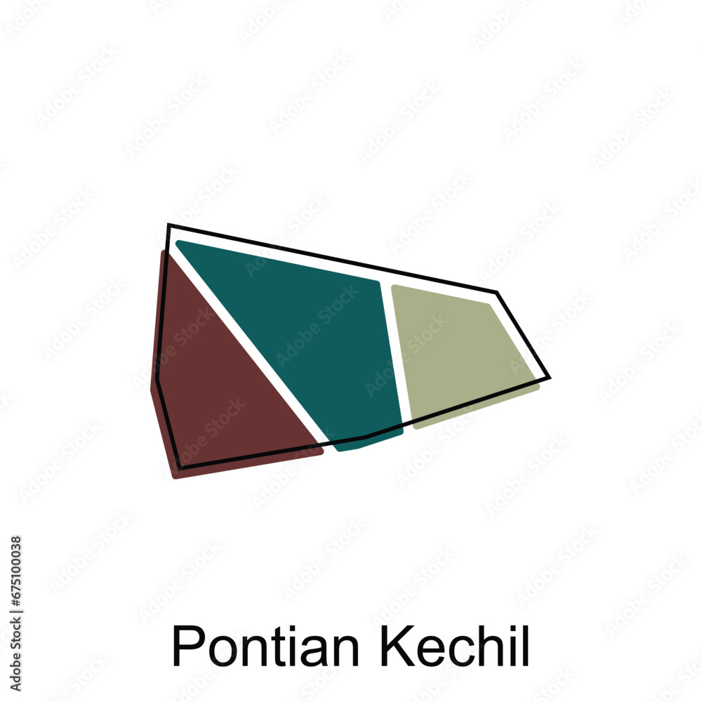 Map City of Pontian Kechil vector design template, Infographic vector ...