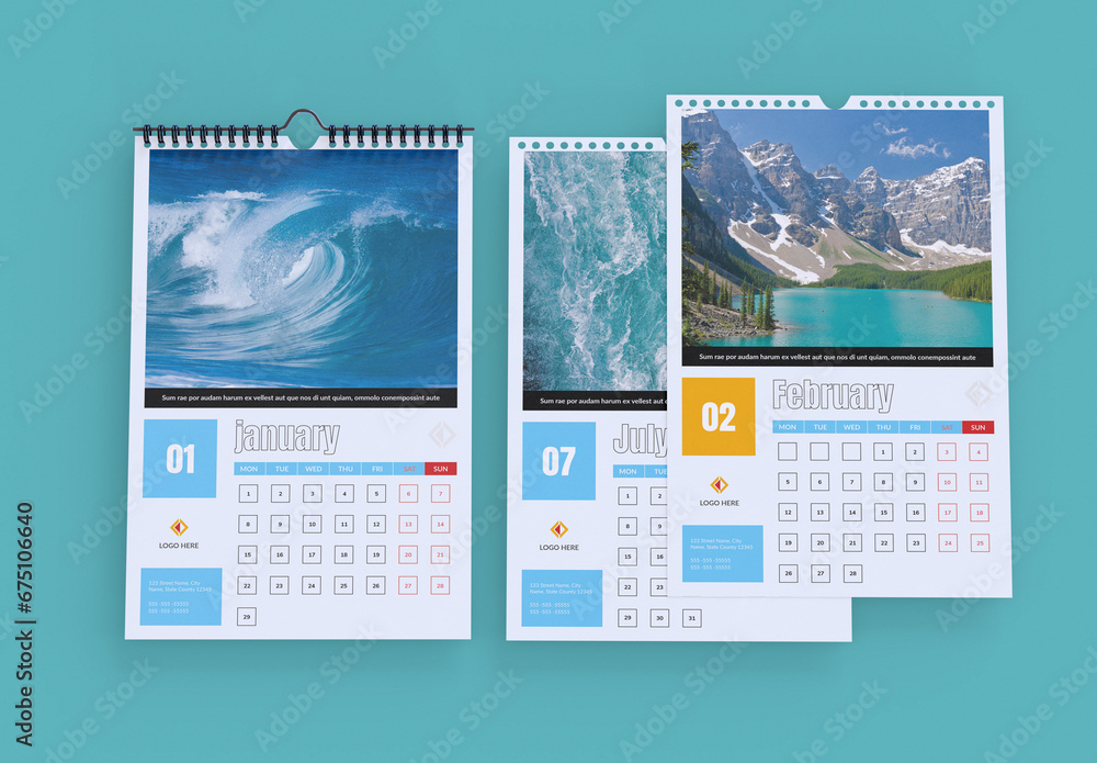 Wall Calendar Stock Template | Adobe Stock