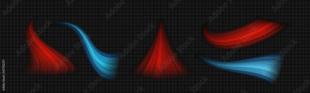 Fresh cold and warm air waves with wind flow effect. Realistic vector ...