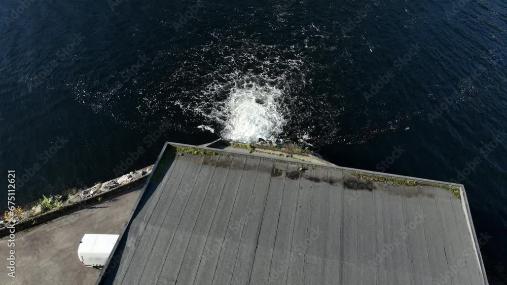 Hydroelectric Powerstation Fossmark Norway, High angle aerial above ...