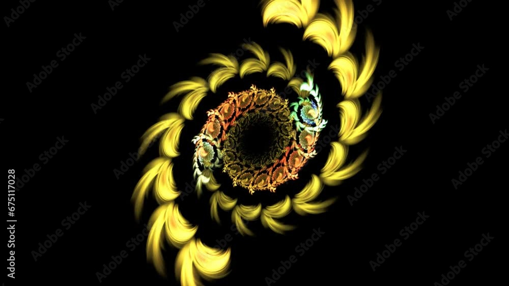 Shining oval shape circulating around center on dark. Energy flows ...