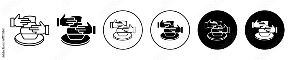 Clay crafting vector illustration set. Handicraft pottery icon. Making ...