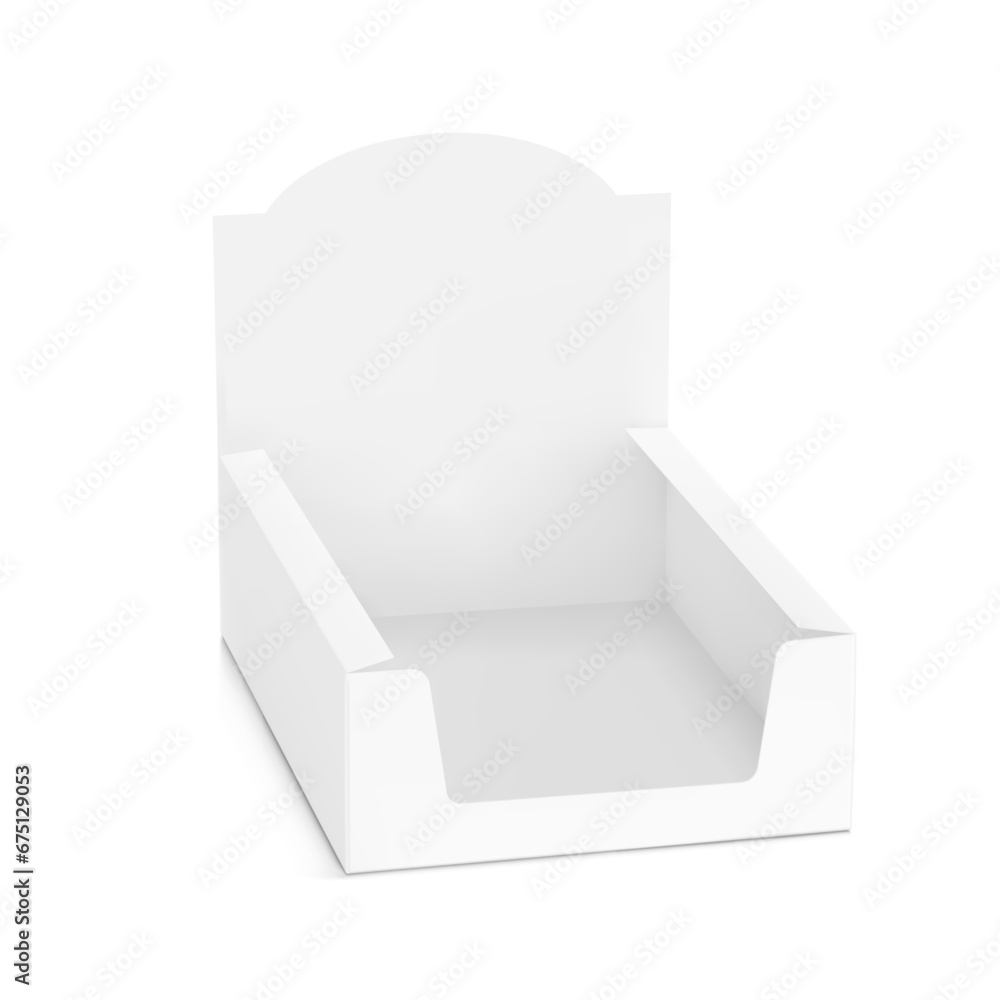 Blank open showbox mockup. Vector illustration isolated on white ...