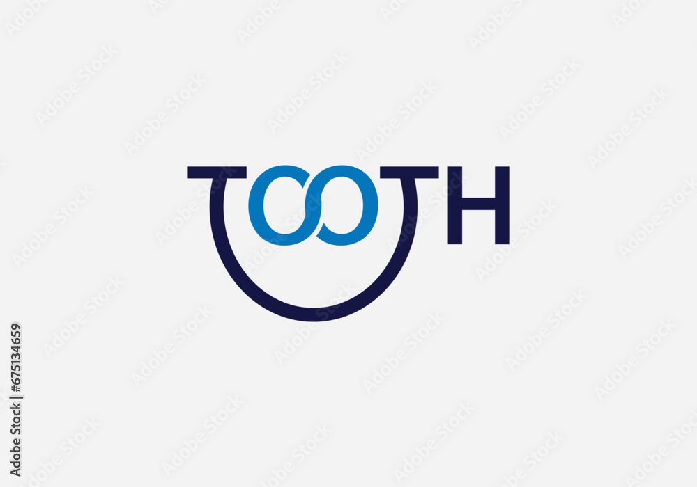 Tooth Smile icon. Initial Letter TOOTH Logo Design Vector Template ...