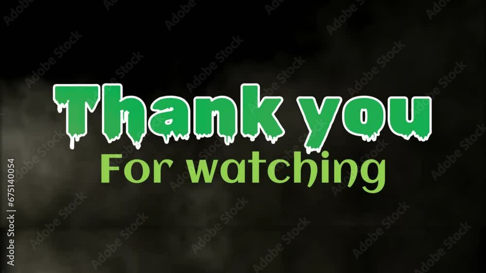 Animated video thank you for watching with moving car, smoke and ...
