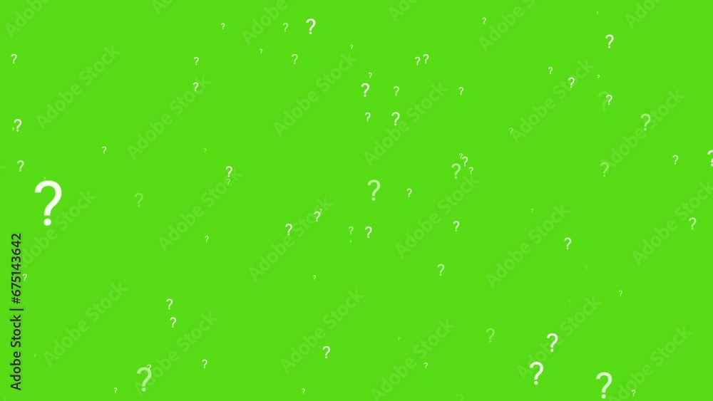 Question marks Animation moving on alpha channel green screen ...