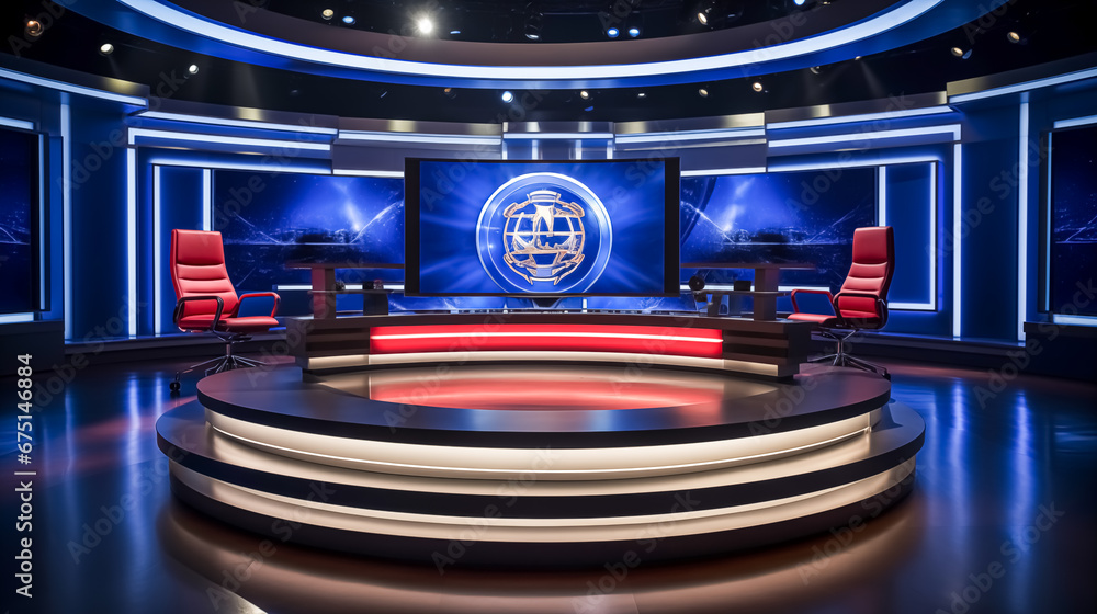 News Studio. Backdrop for TV shows.TV studio. News studio. The perfect ...