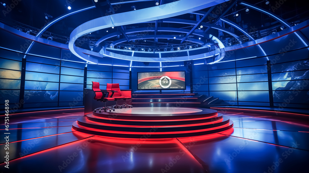 News Studio. Backdrop for TV shows.TV studio. News studio. The perfect ...