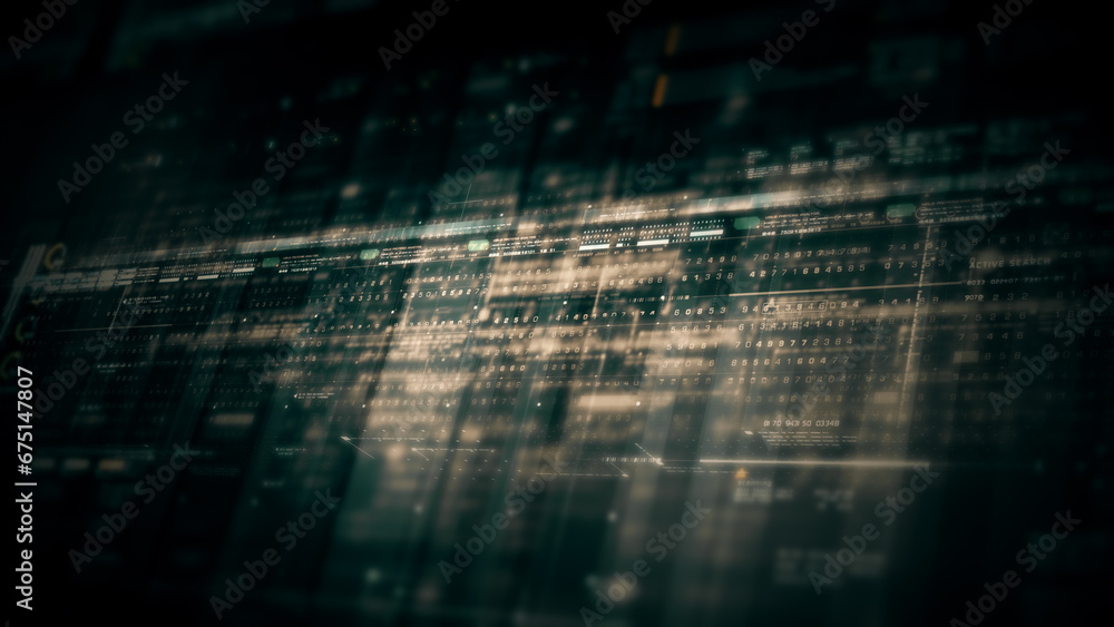 Immersive data matrix simulation UI with cutting-edge digital ...