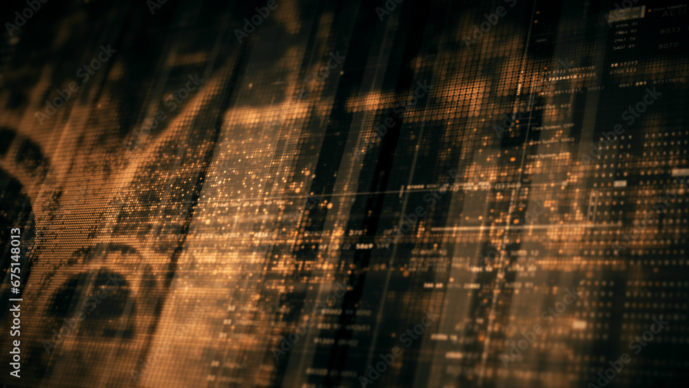 Immersive data matrix simulation UI with cutting-edge digital ...