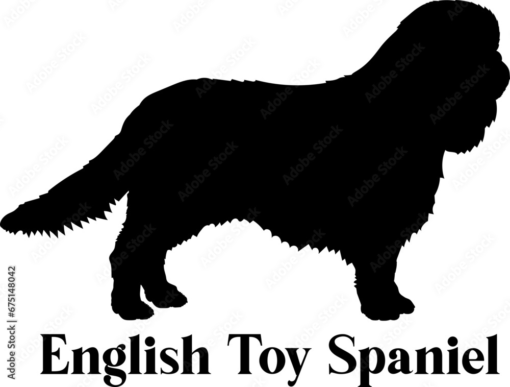 English Toy Spaniel Dog silhouette dog breeds logo dog monogram logo ...
