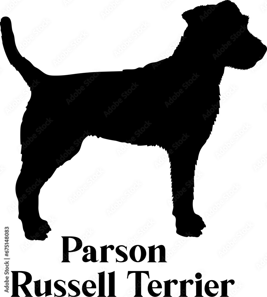 Parson Russell Terrier Dog silhouette dog breeds logo dog monogram logo ...
