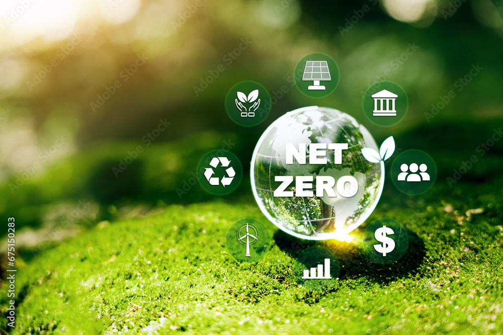 Net zero and carbon neutral concept Net-zero greenhouse gas emissions ...