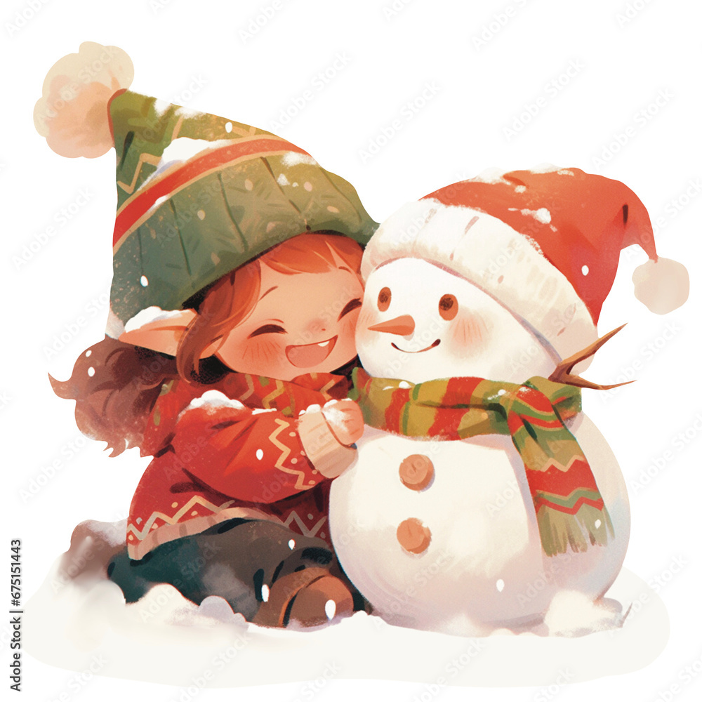 Christmas elf character Isolated on a transparent background. Smiling ...