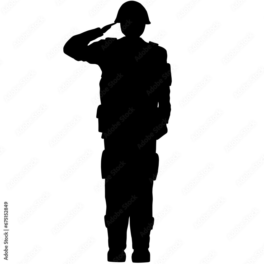 Salute silhouette vector illustration. Military salute graphic ...