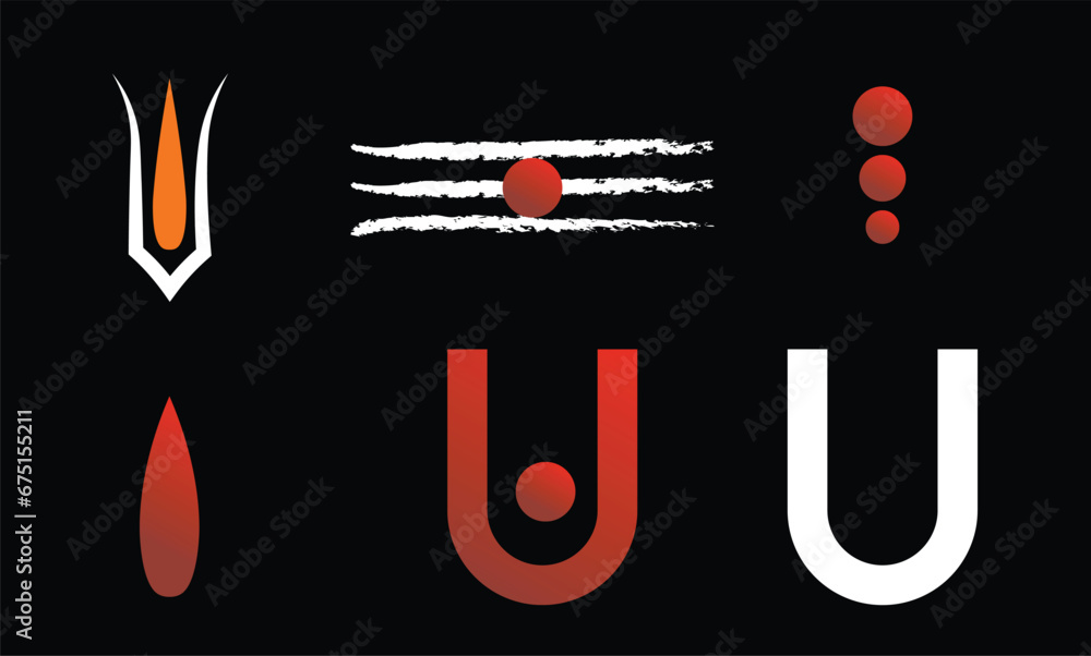 Hindu God tilak sign vector on black isolated Stock Vector | Adobe Stock