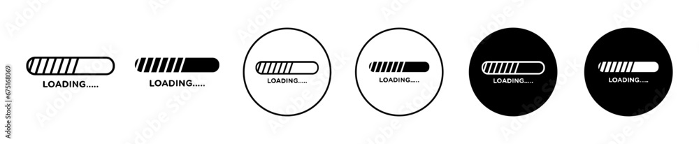 Website load bar vector illustration set. Upload progress status bar ...