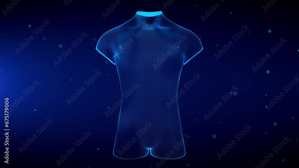 Blue Shine Human Male Torso Wireframe Hologram Scanning Effects With ...