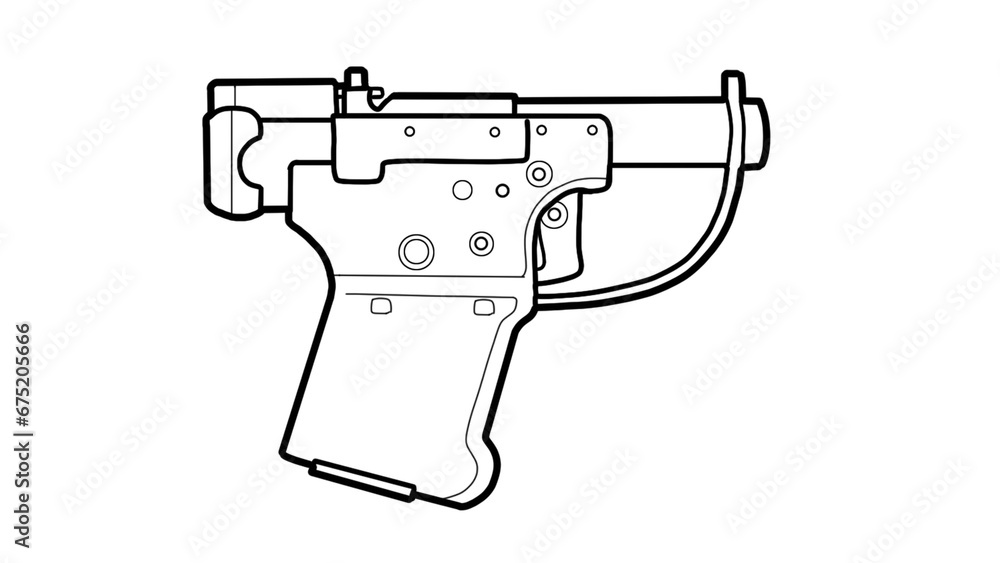 Close-up of a single-shot Liberator pistol on an isolated white ...