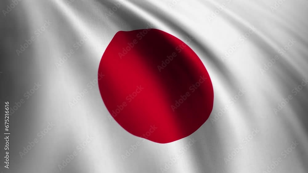 Waving Flag of Japan. Japanese national flag video background. 4K ...