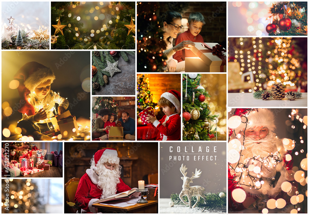 Photo Collage Composition Effect Mockup Stock Template | Adobe Stock