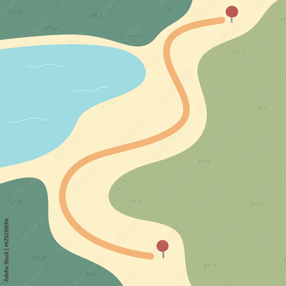Cartoon mapping ilustração do Stock | Adobe Stock