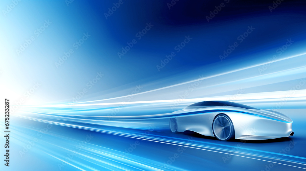 STYLISH LIGHT BLUE BACKGROUND WITH A FAST CAR. TEMPLATE FOR AUTOMOTIVE ...