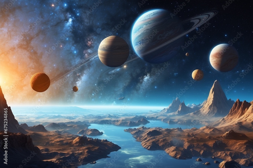 Celestial Landscapes: Galaxies, Planets, and the Futuristic Wonders of ...